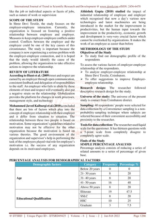 A Study on Employer Employee Relationship with Special Reference to ...