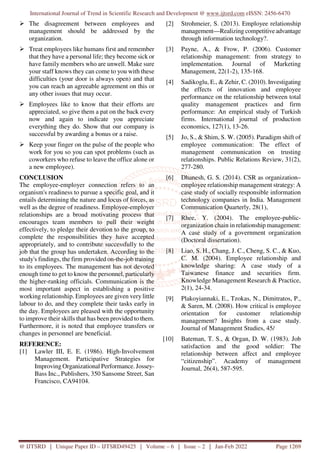 A Study on Employer Employee Relationship with Special Reference to ...