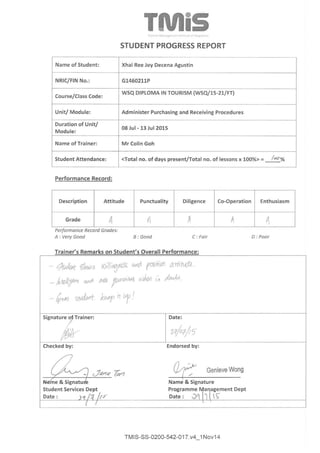 Student Progress Reports- TMIS | PDF