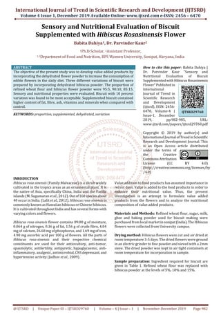Sensory and Nutritional Evaluation of Biscuit Supplemented with ...