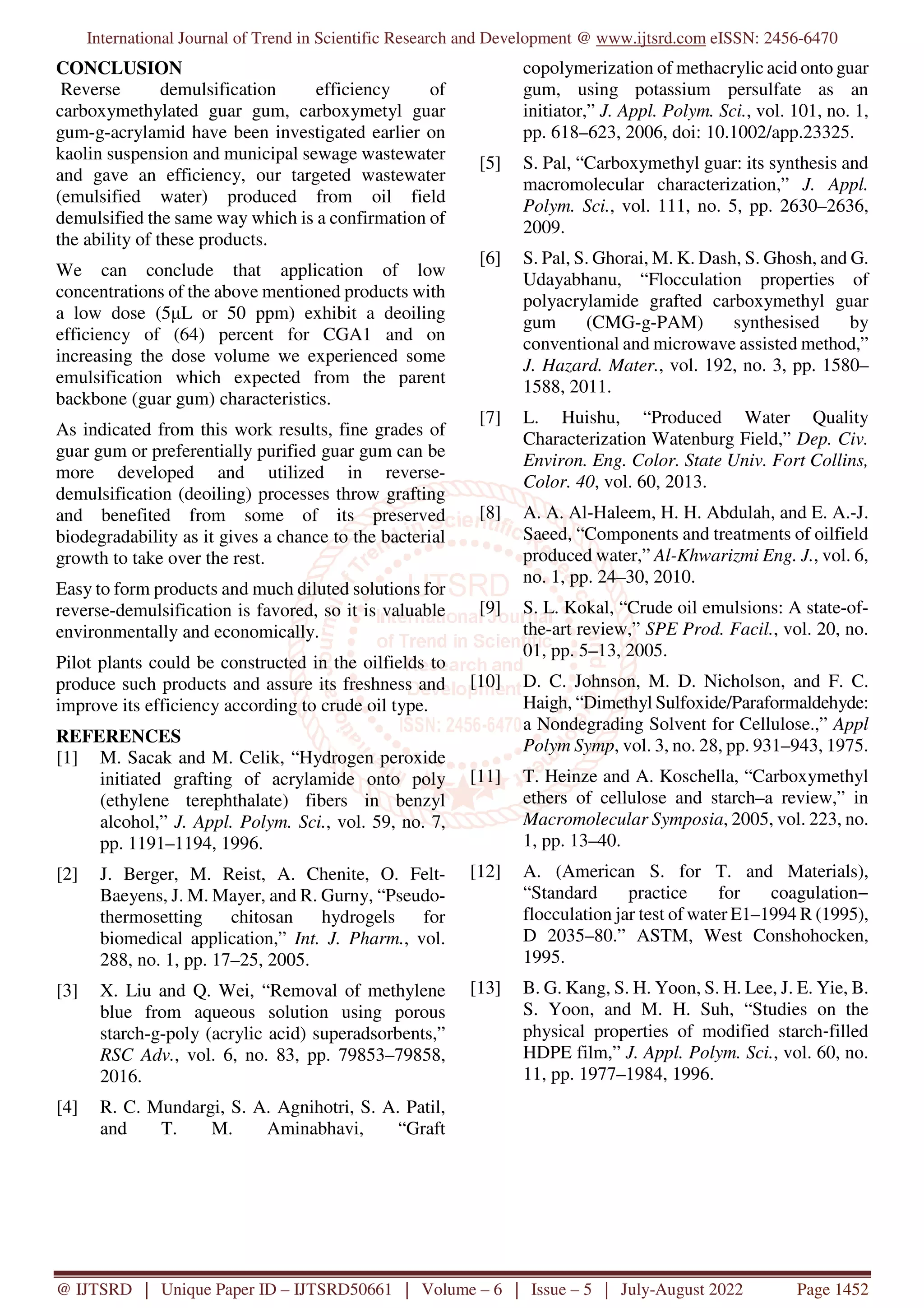 Synthesis Characterization Of Modified Guar Gum Copolymers Through Graft Copolymerization Using