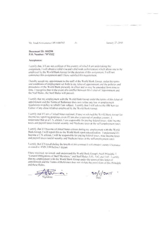 Offer and Accpt. letter, WSP World Bank | PDF