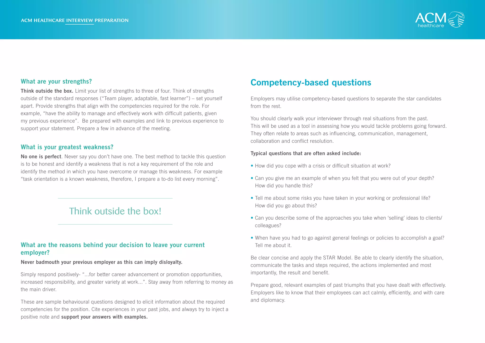 ACM healthcare Interview tips | PDF