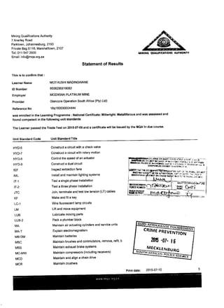 statement of results trade test | PDF