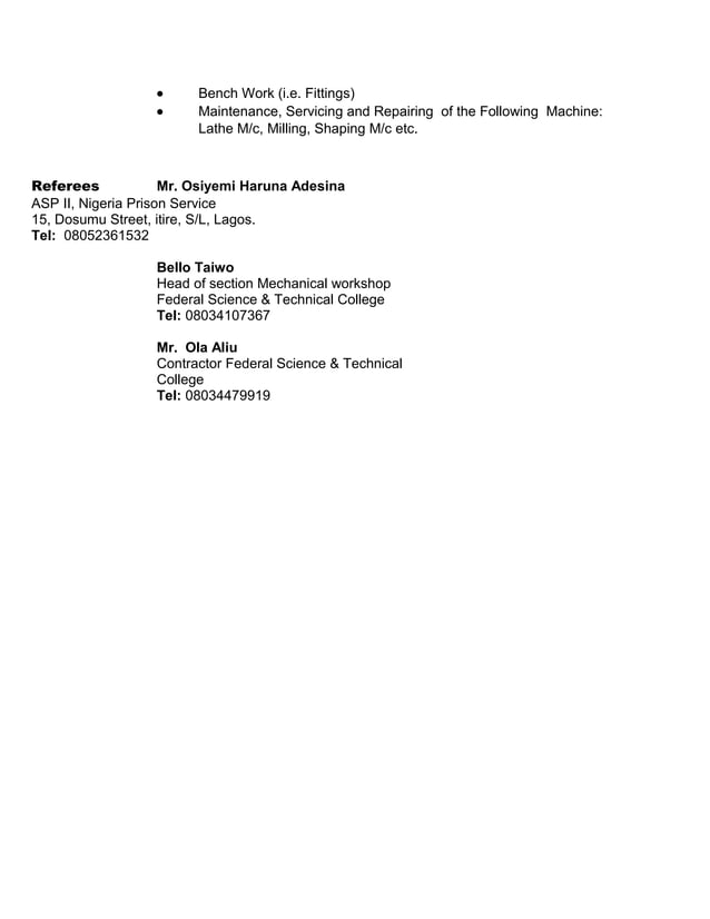 AYINDE MUSA ADEOYE cv | PDF