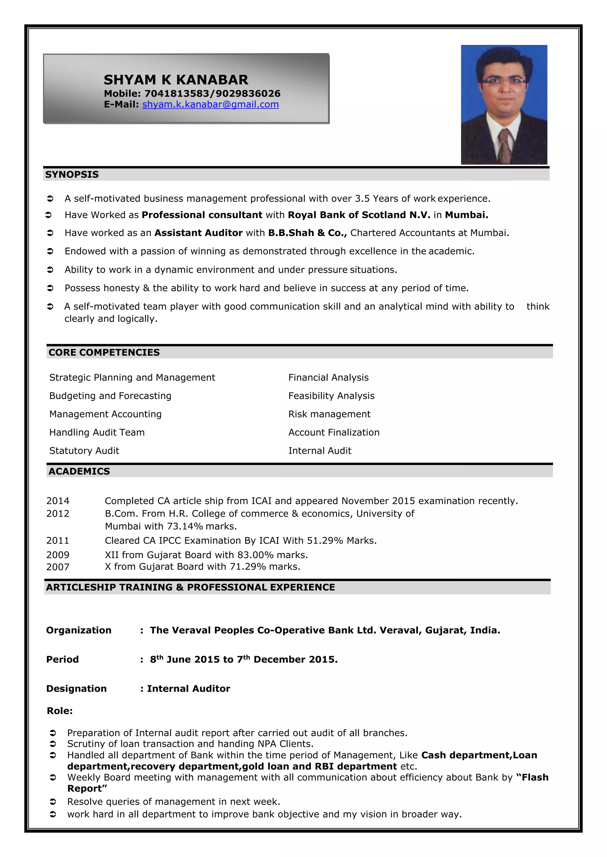 shyam CV | PDF