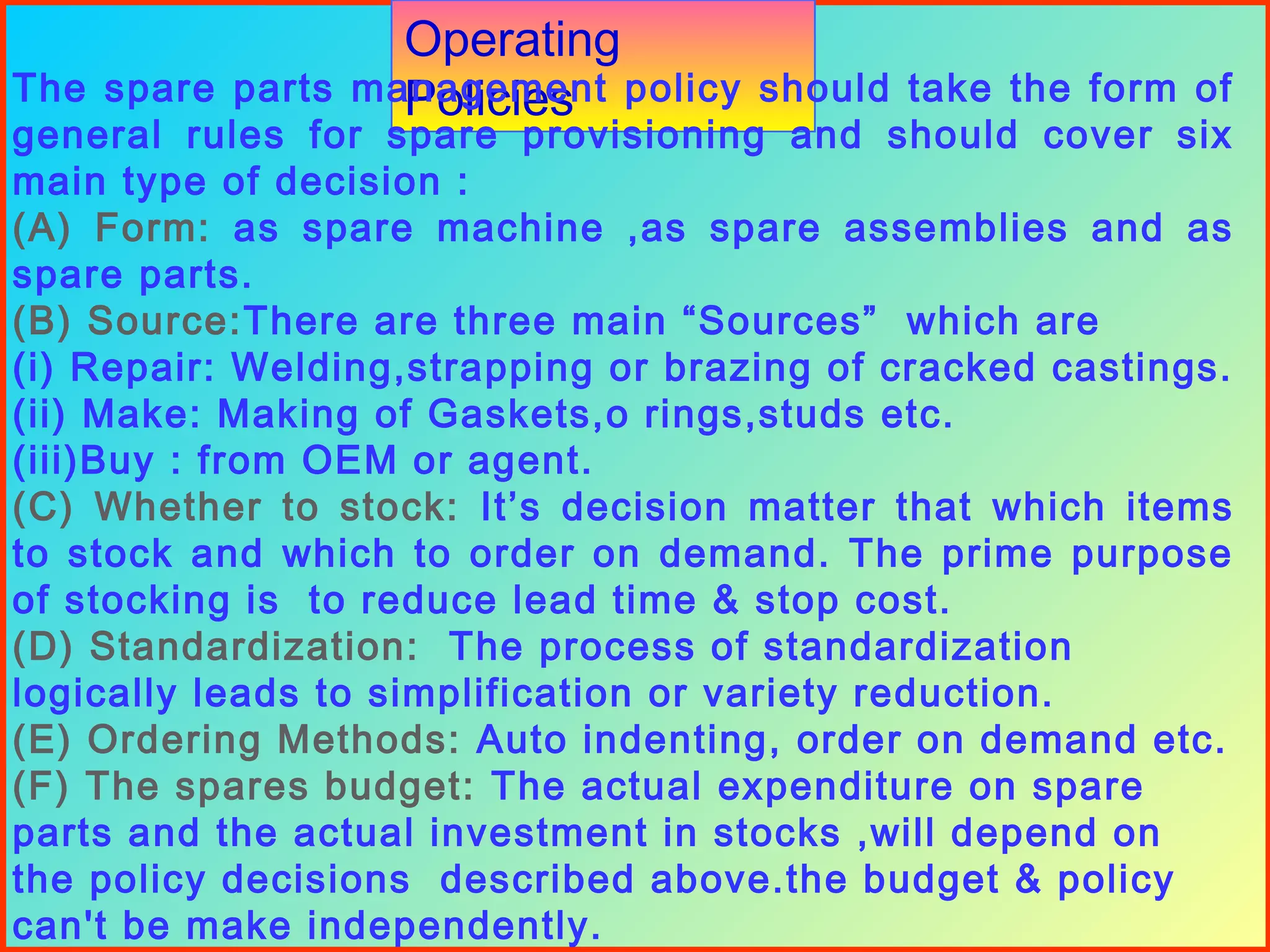 sparepartsmanagment | PPT