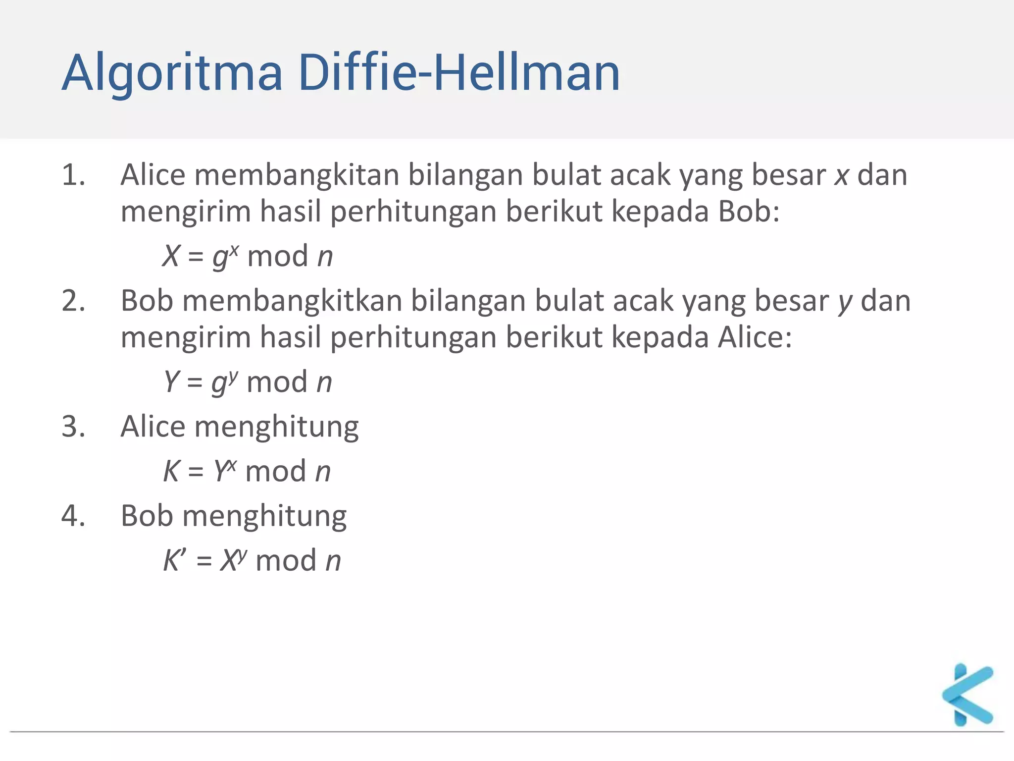 Kriptografi - Algoritma Diffie Hellman | PDF