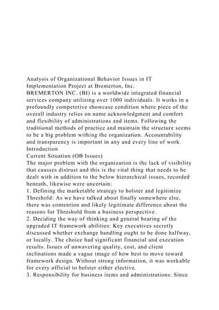 18Analysis of Organizational Behavior Issues i.docx