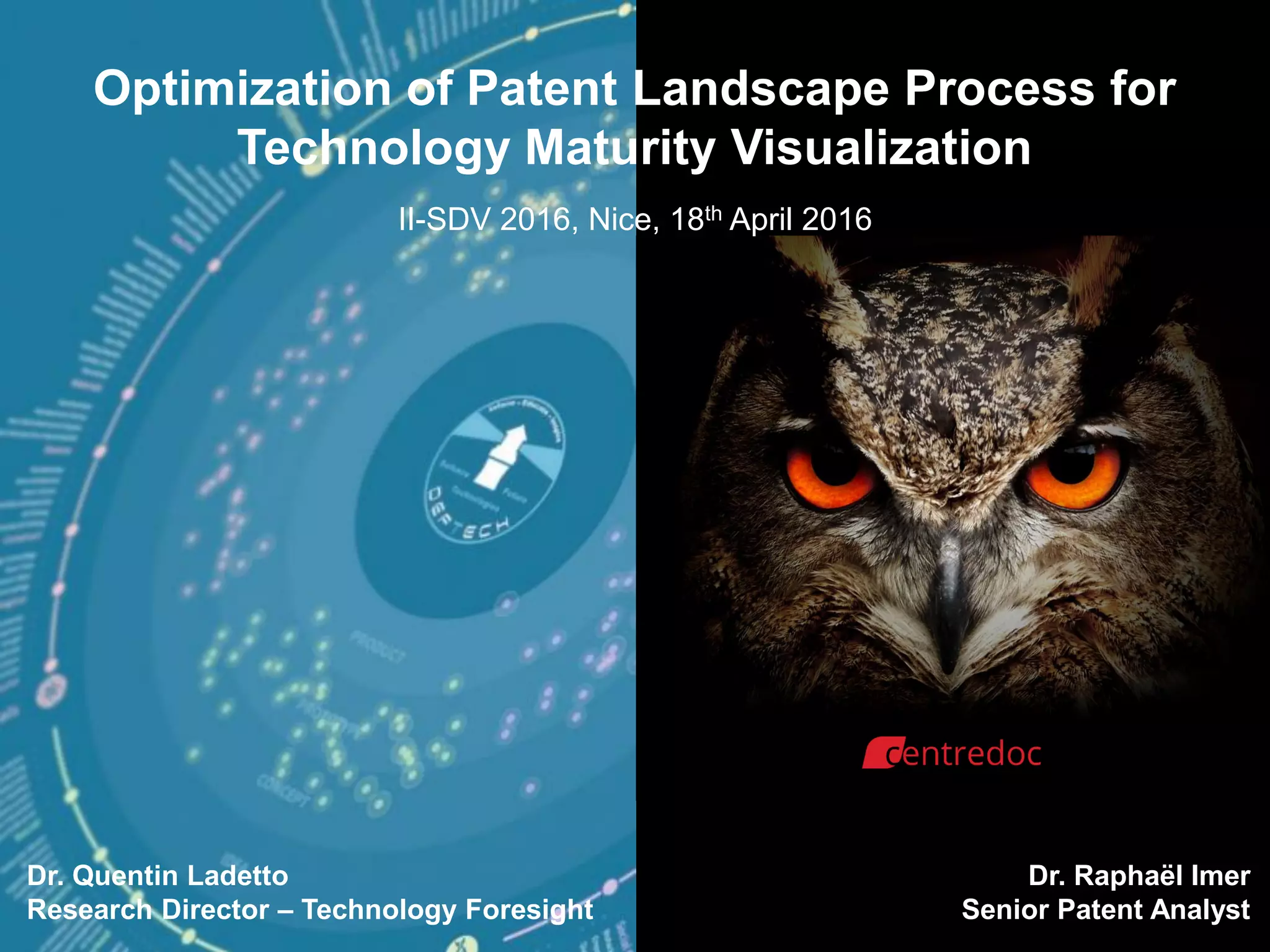 II-SDV 2016 Raphael Ilmer, Quentin Ladetto - Optimization of Patent ...