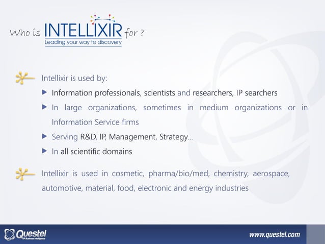 II-SDV 2016 Questel Intellixir | PPT