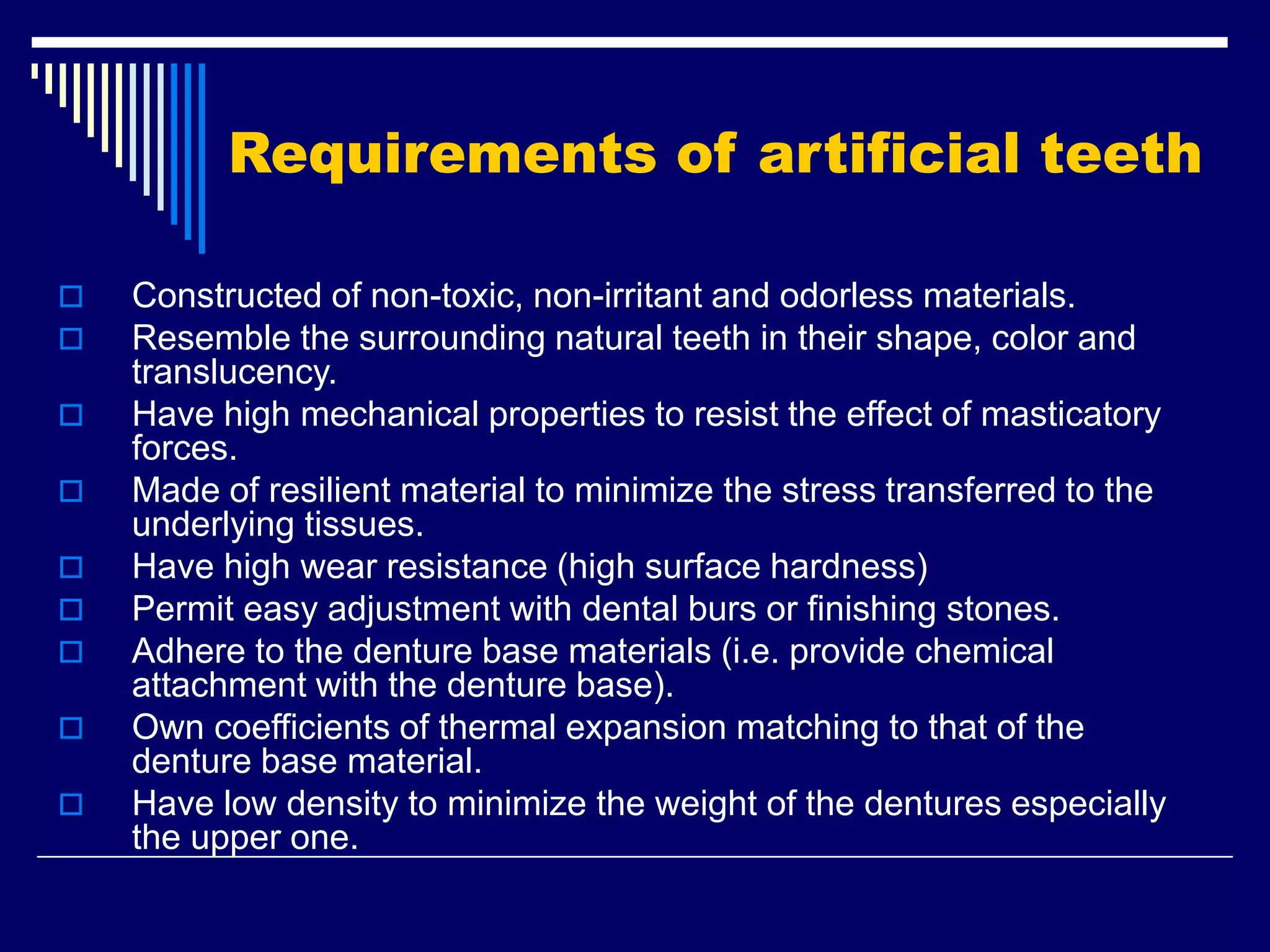 artificial denture teeth dental material | PPT