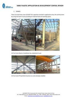 Alfanar SPADC Riyadh Project - Steel Structural package | PDF