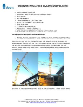 Alfanar SPADC Riyadh Project - Steel Structural package | PDF
