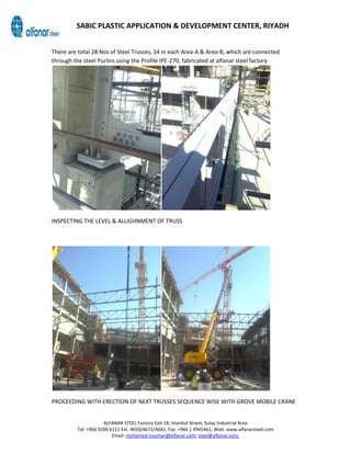 Alfanar SPADC Riyadh Project - Steel Structural package | PDF