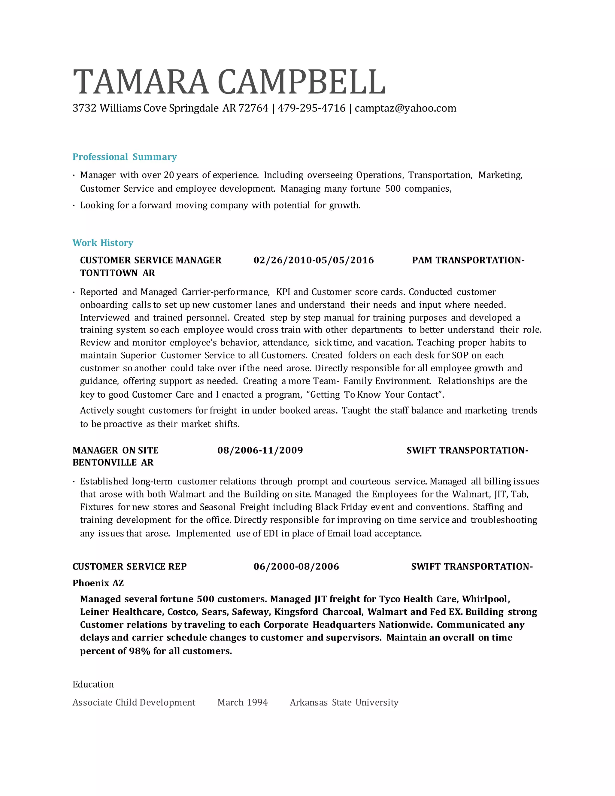 Tamara Campbell Resume 2016 | DOCX