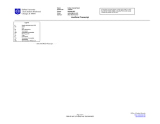 unofficial transcript | PPT
