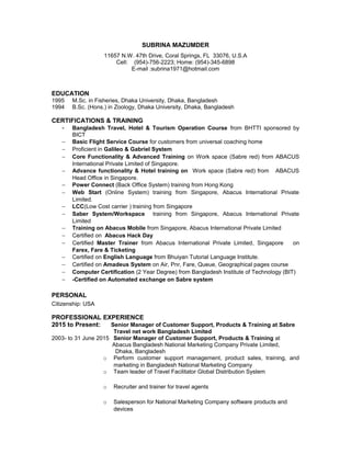 Subrina Resume | PDF