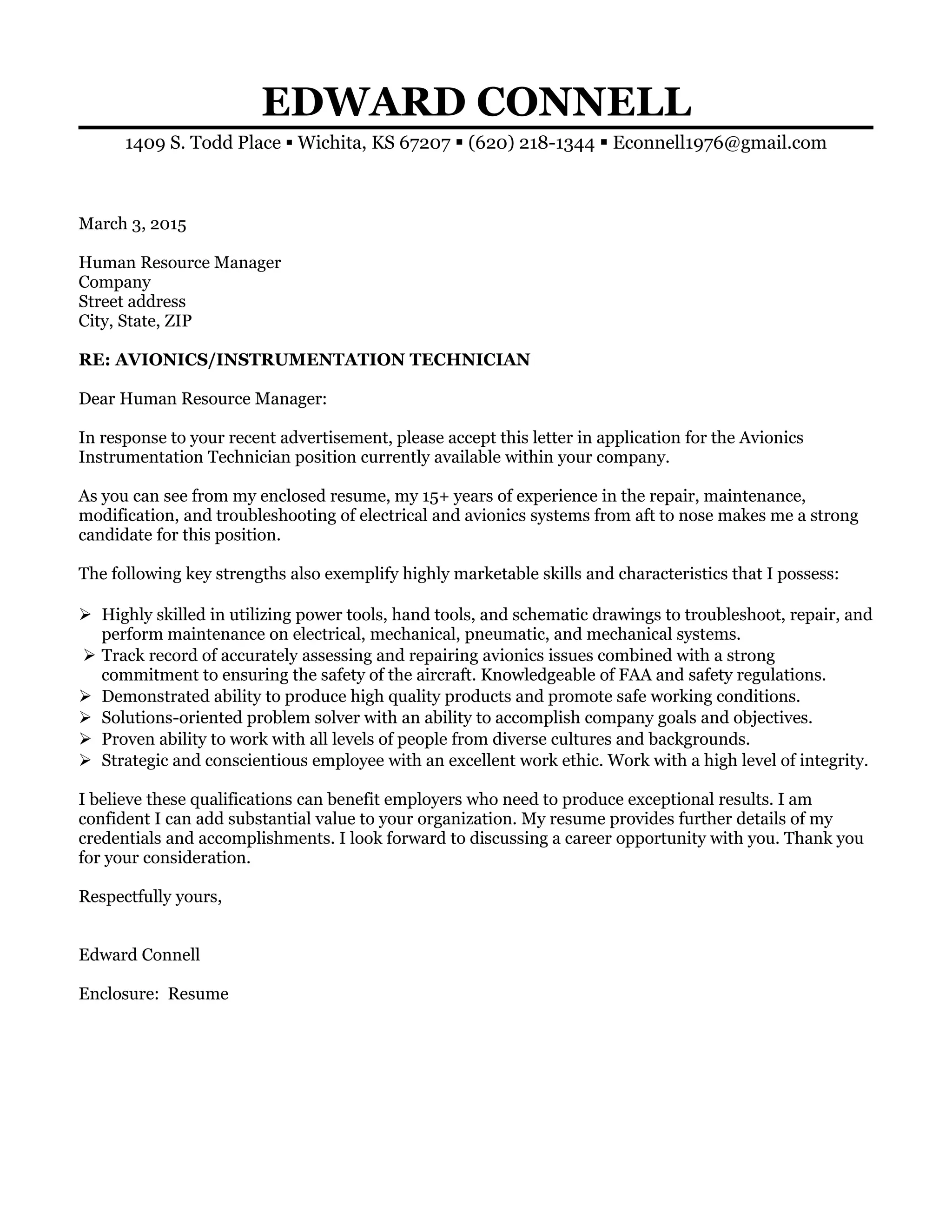 Edward Connell Letter | DOC