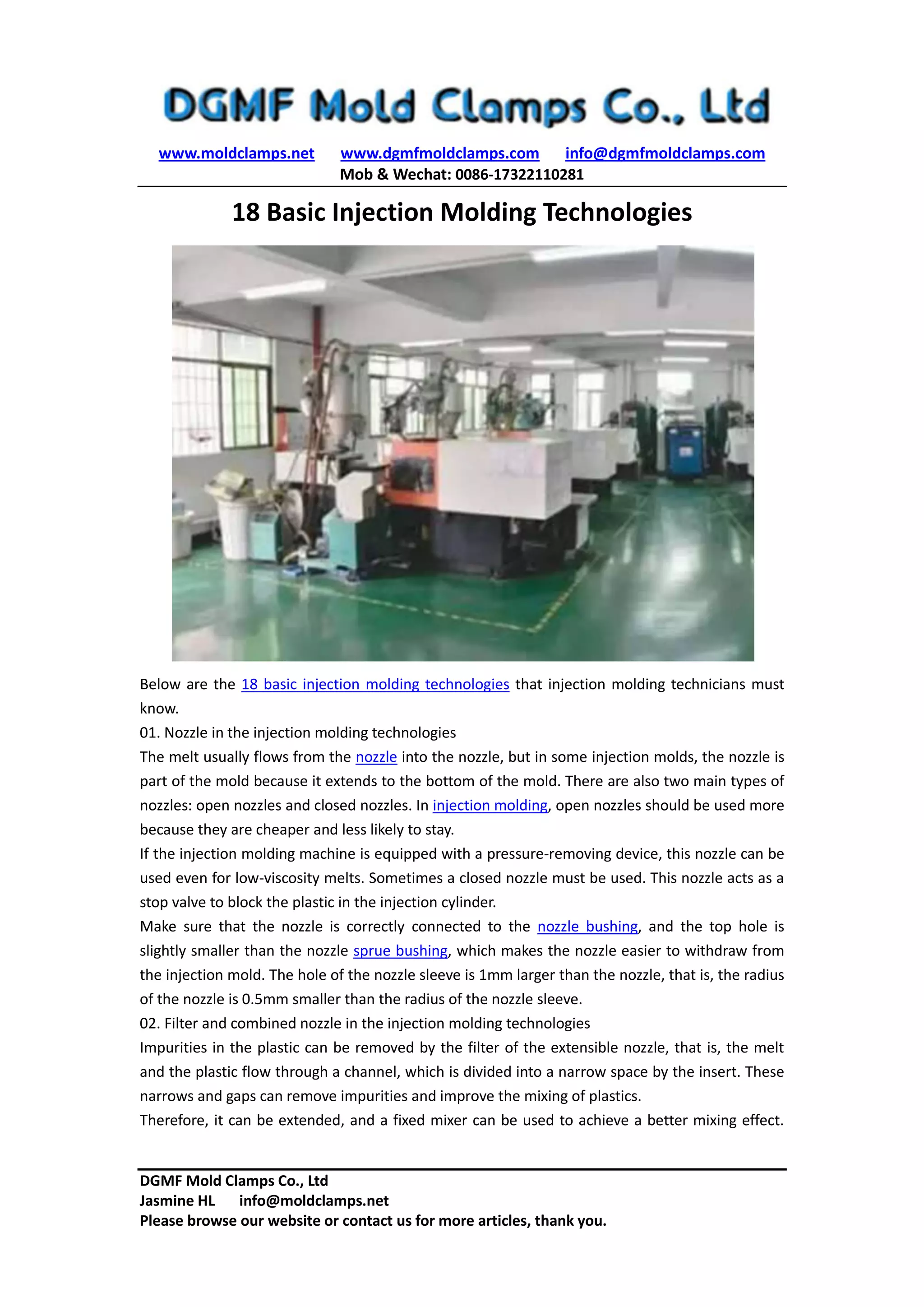 18 basic injection molding technologies | PDF | Science