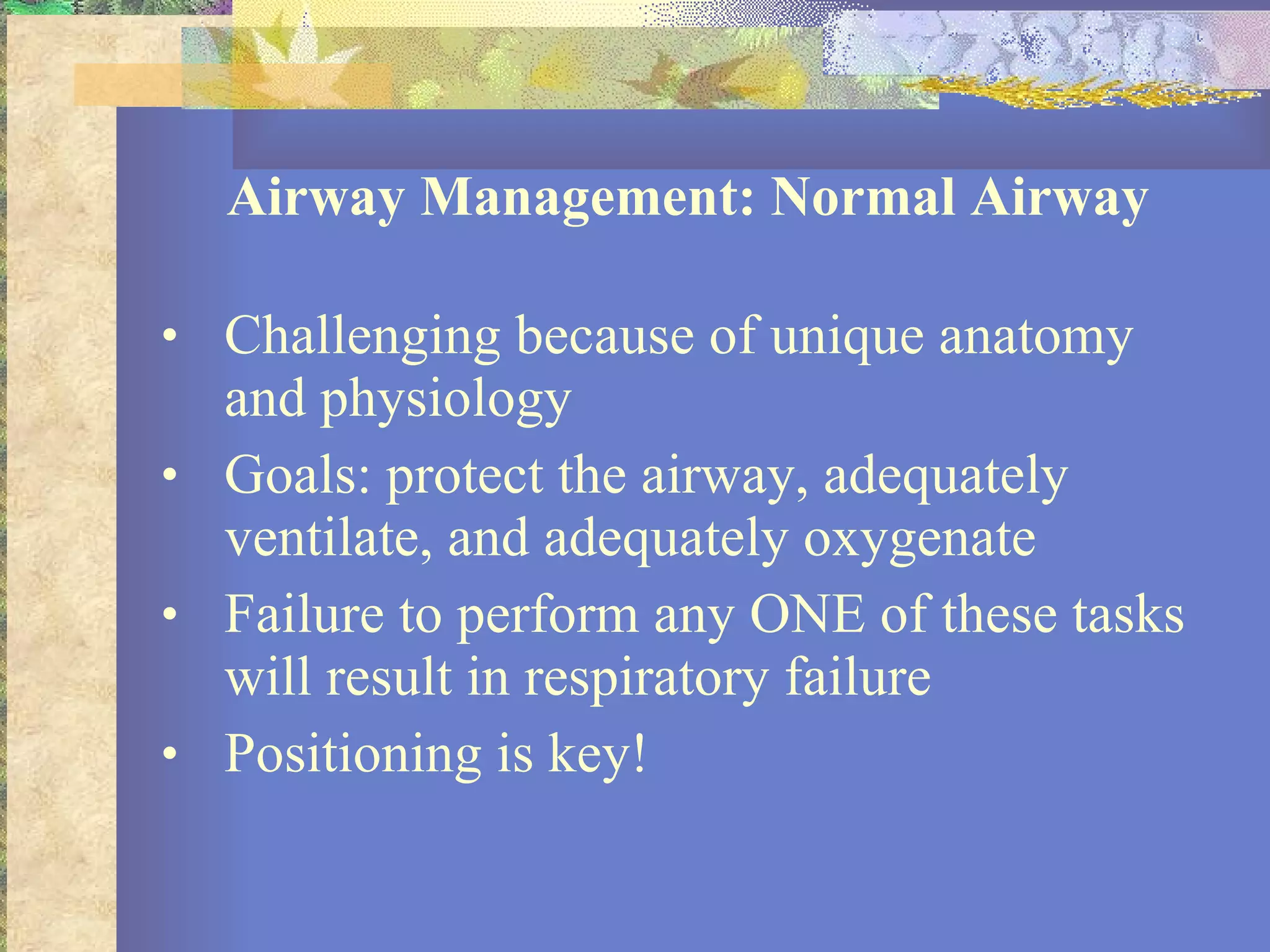 18 basics of pediatric airway anatomy, physiology and management | PPT