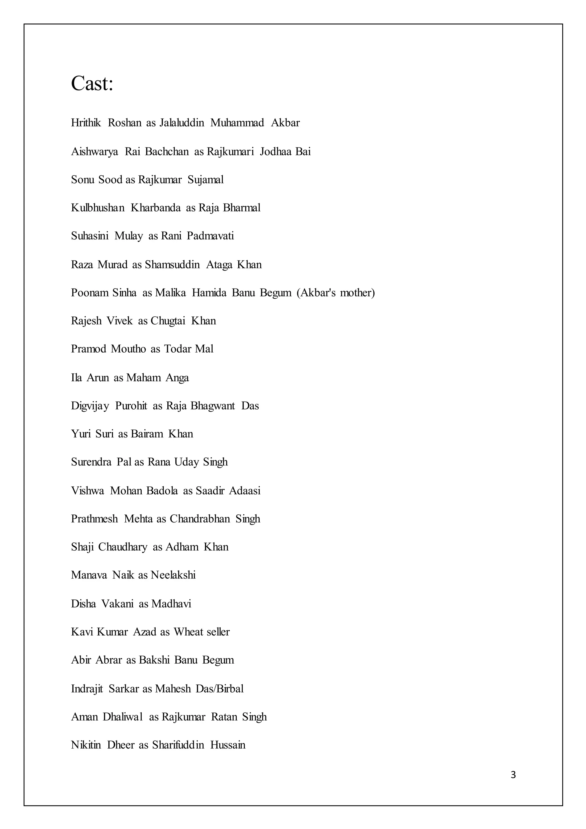 Jodhaa Akbar (2008) | DOCX