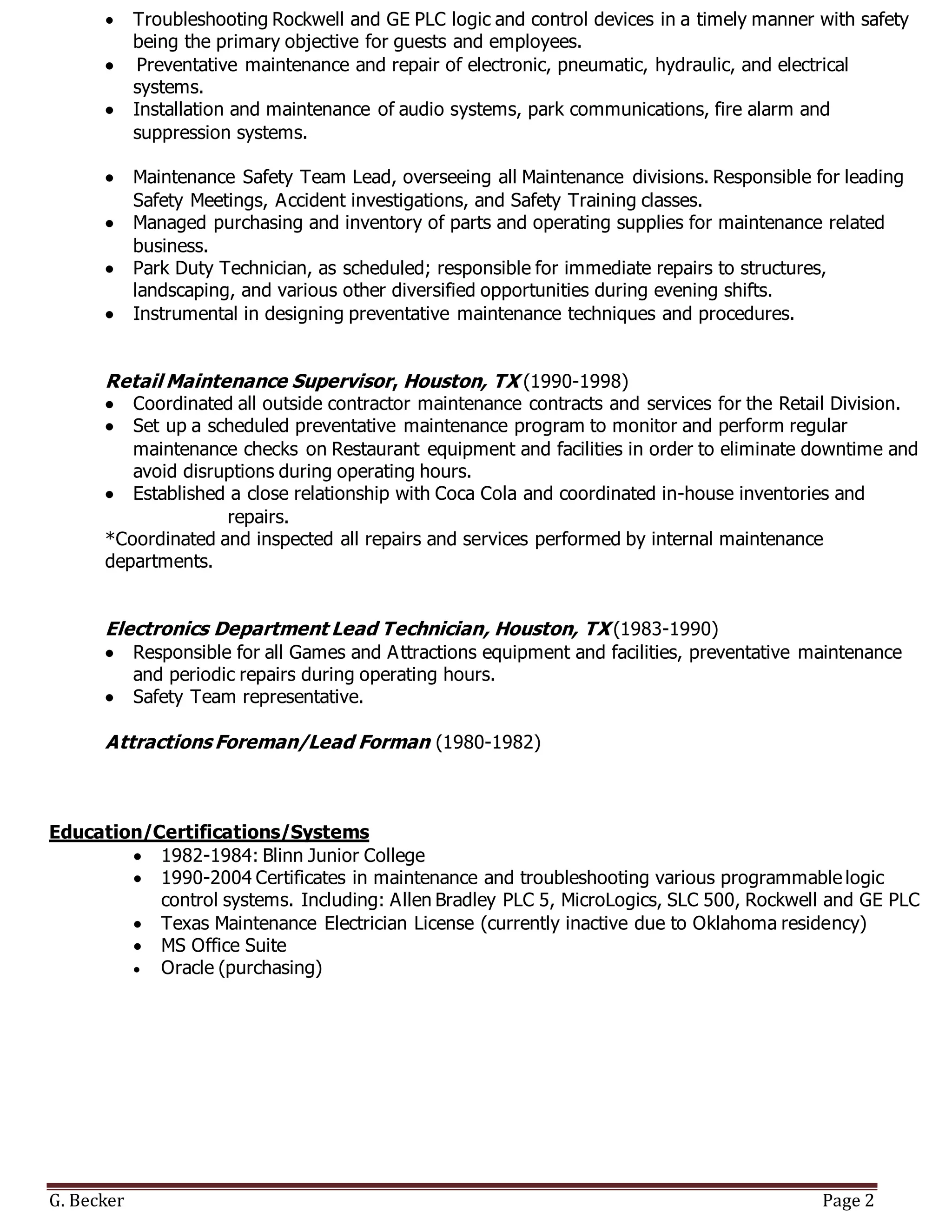 Guy Allen Becker Resume 2016 rev1 | DOCX