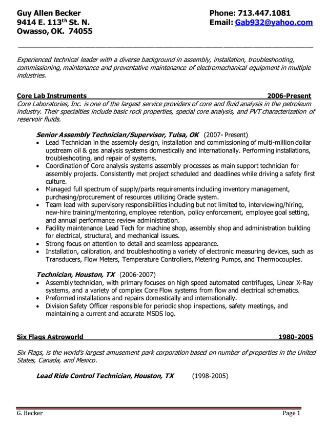 Guy Allen Becker Resume 2016 rev1 | DOCX
