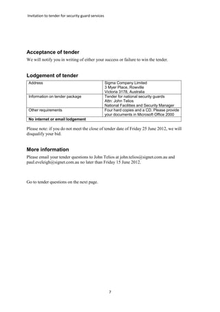 Final security guard tender | PDF
