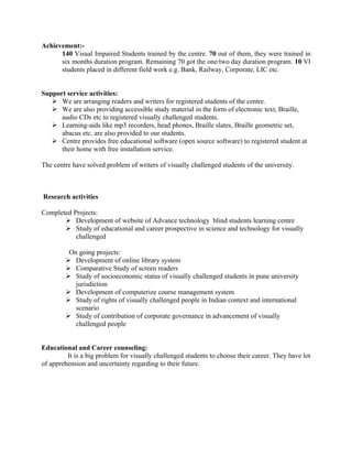 Blind students learning centre | PDF