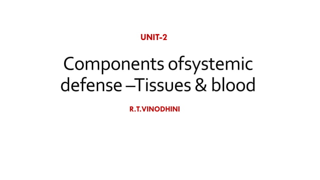 components of systemic defense - tissue and blood | PDF | Ear, Nose and ...