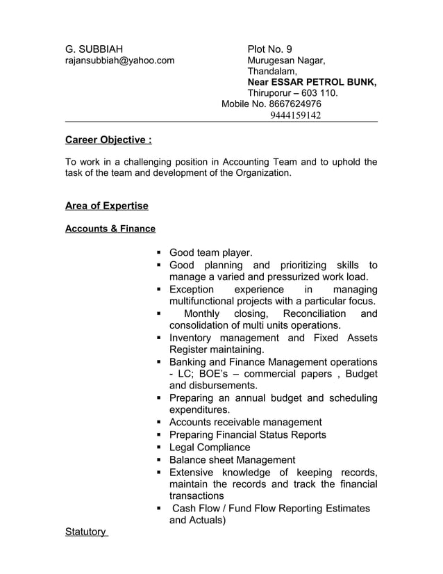 subbiah_31012017 | DOC | Business Accounting & Finance | Business