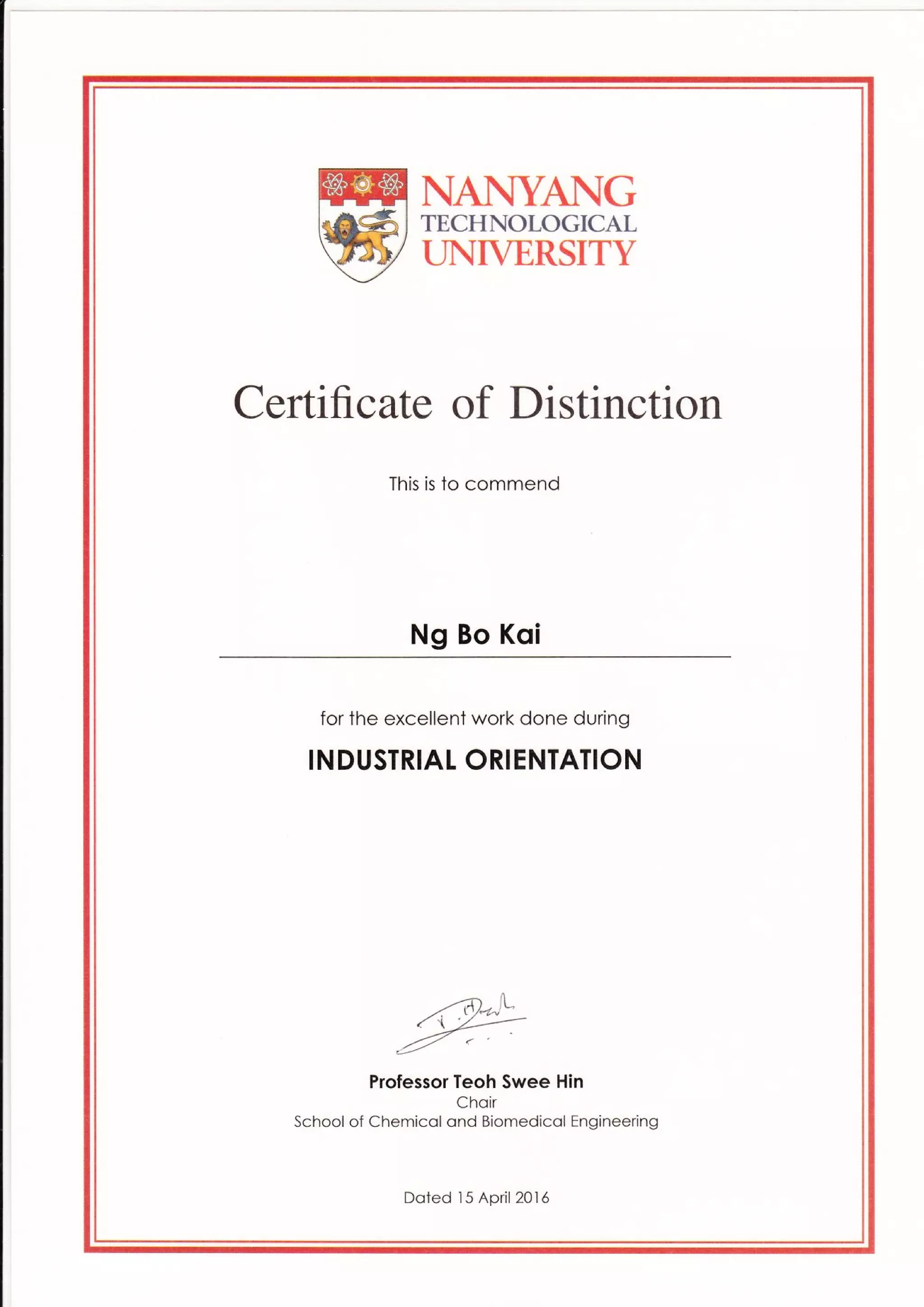Distinction in Industrial Orientation | PDF