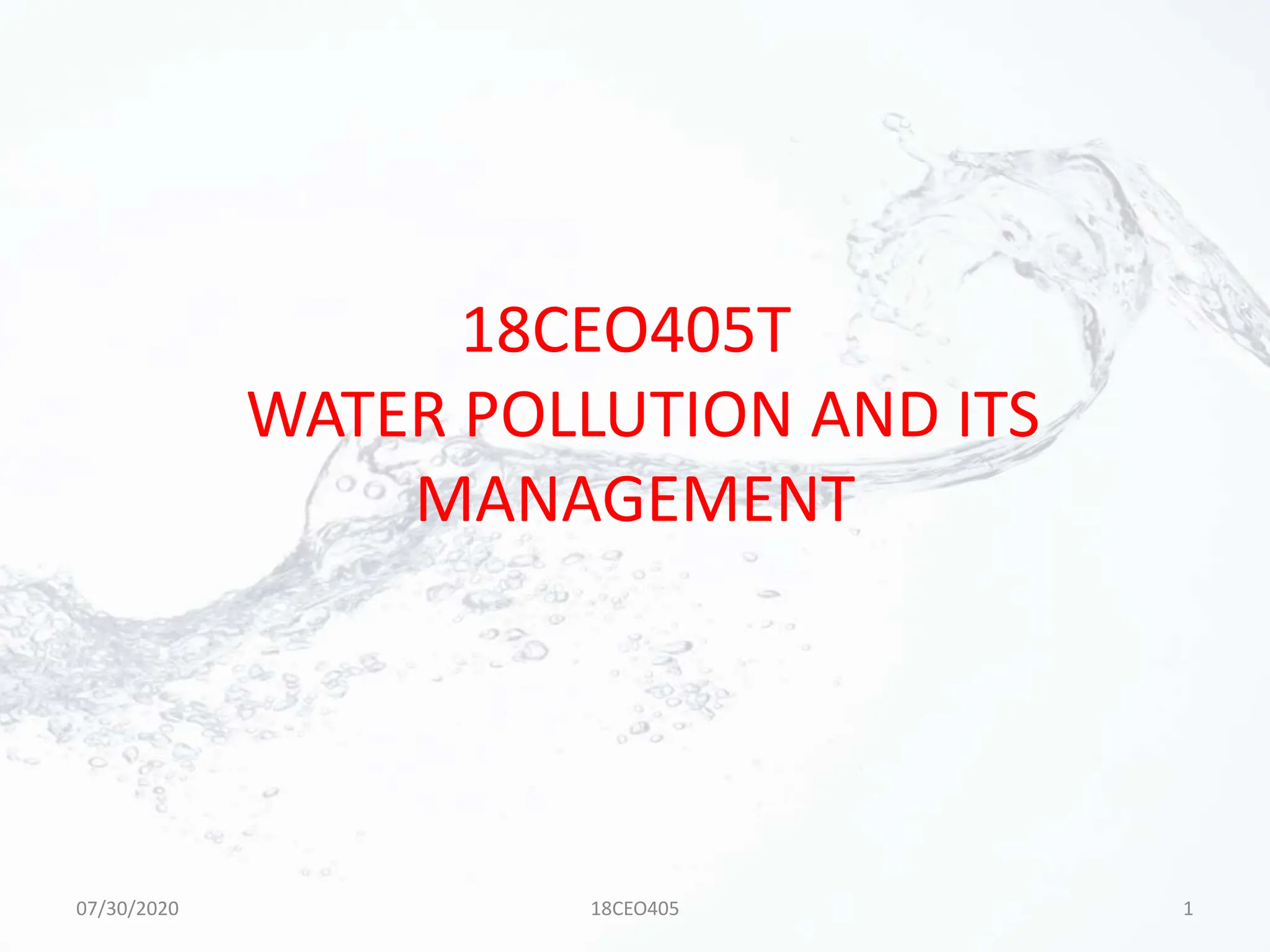 Unit 2 of water pollution and its management | PPTX