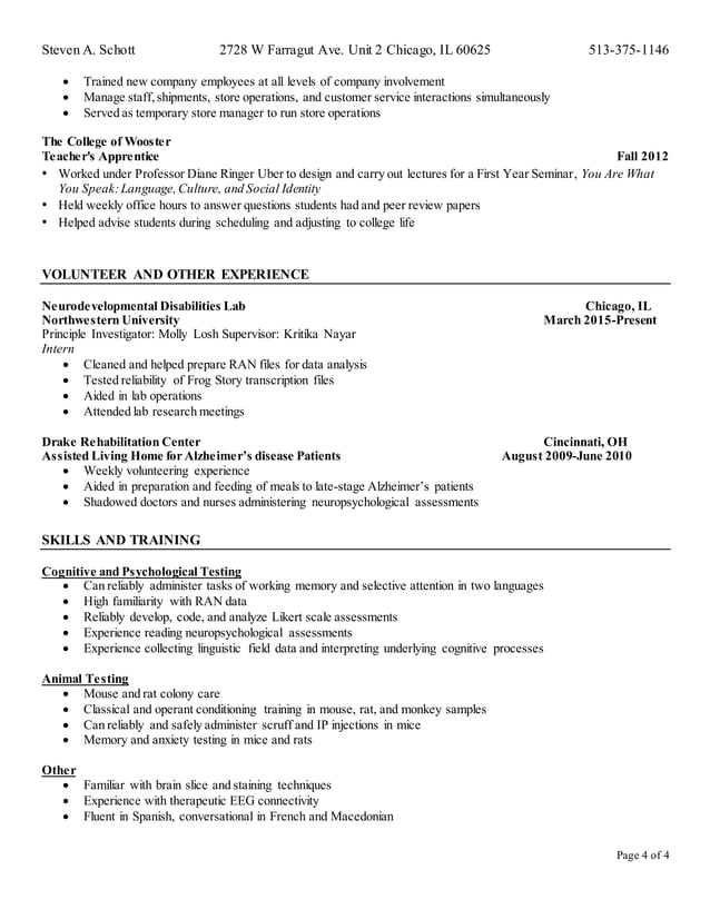 Steven A. Schott CV | PDF