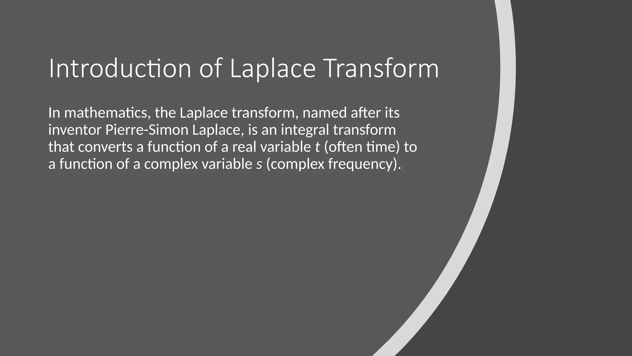 Introduction to Laplace Transform presentation | PPT
