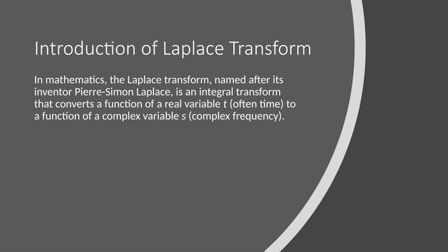 Introduction to Laplace Transform presentation | PPT