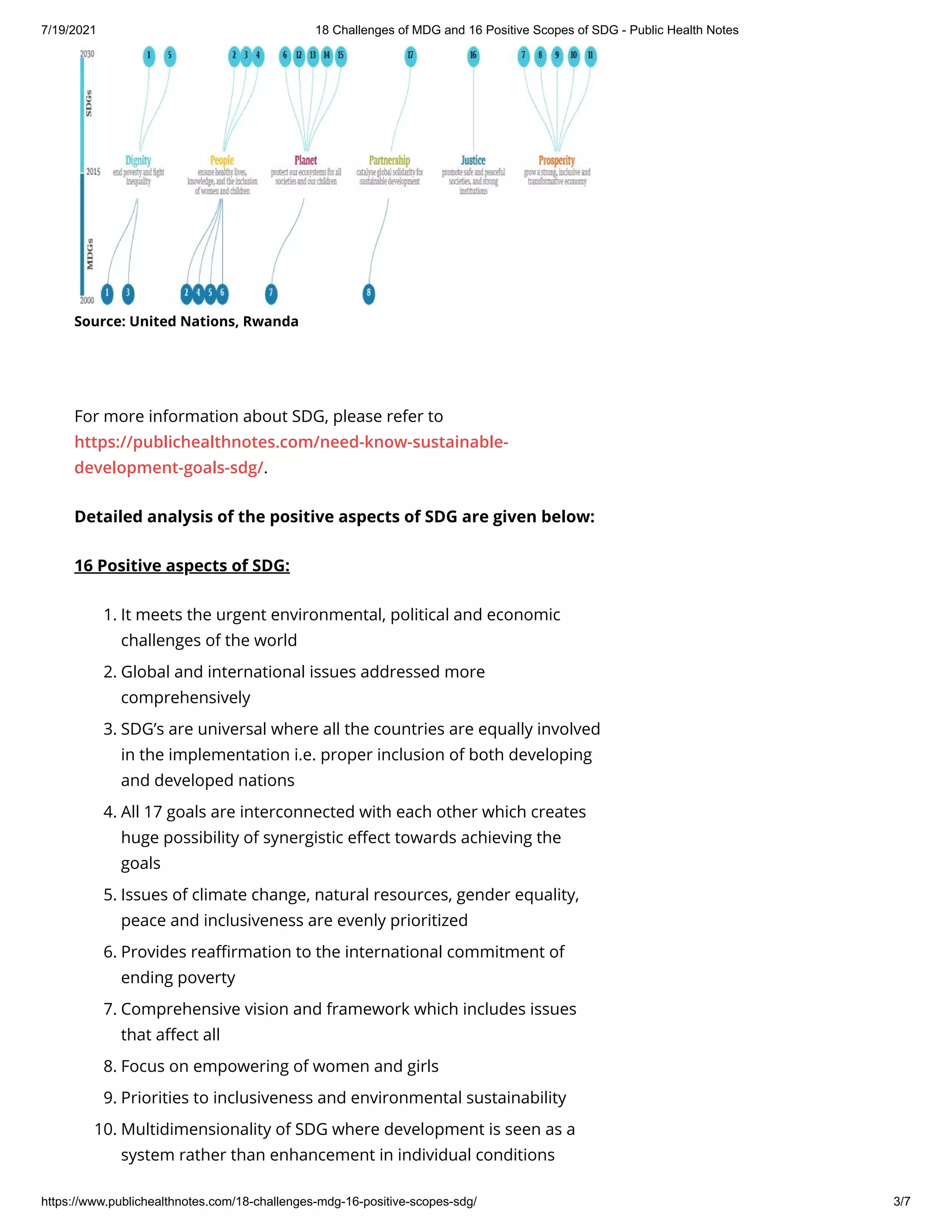 18 challenges of mdg and 16 positive scopes of sdg public health notes ...