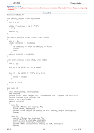 CBCS 2018 Scheme I sem Lab Manual for 18CPL17 | PDF