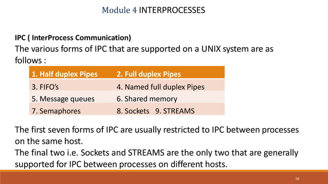 18CS56-UP-Module 4 - IPC.pptx | Operating Systems | Computer Software and Applications