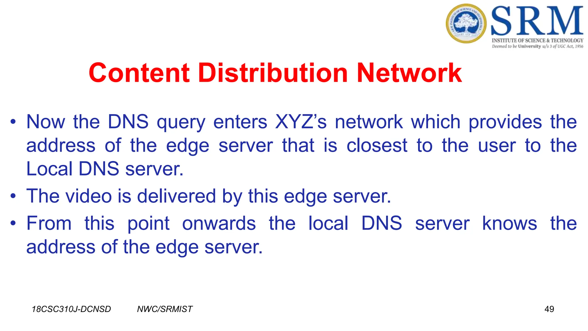 Data Centric Networking SRMIST unit 1 ppt | PPT