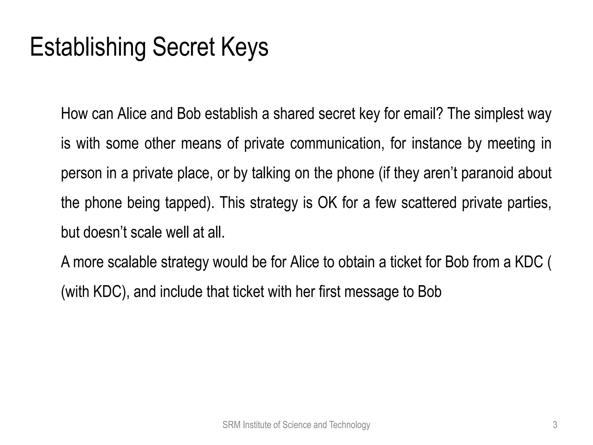 Establishing Public and secret keys in Network Security | PPT