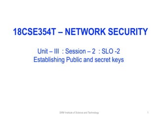 Establishing Public and secret keys in Network Security | PPT