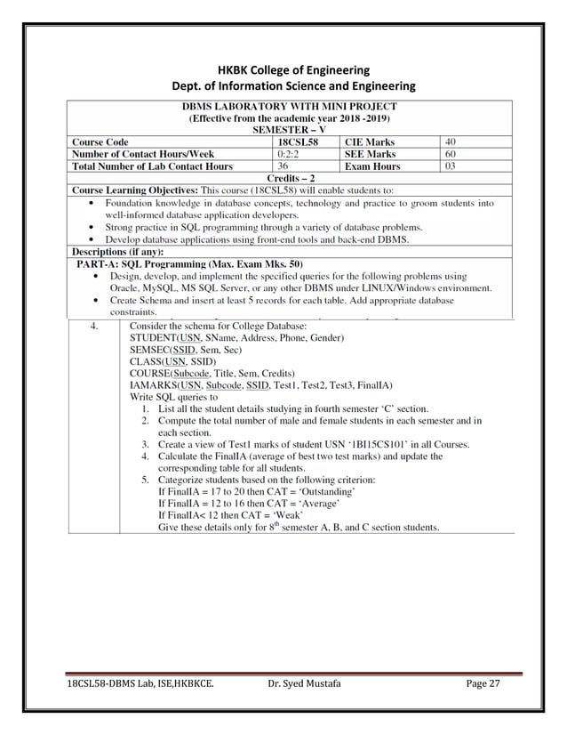 18csl58 Dbms Lab Manualpdf