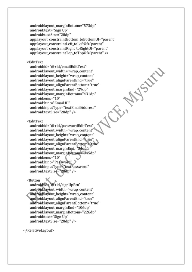 18CSMP68 VTU Mobile Application Develeopment Lab Manual by Nithin, VVCE ...