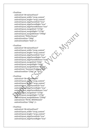 18CSMP68 VTU Mobile Application Develeopment Lab Manual by Nithin, VVCE ...