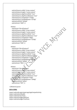 18CSMP68 VTU Mobile Application Develeopment Lab Manual by Nithin, VVCE ...