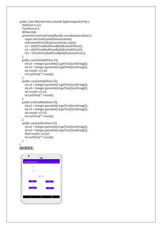 18CSMP68 VTU Mobile Application Develeopment Lab Manual by Nithin, VVCE ...