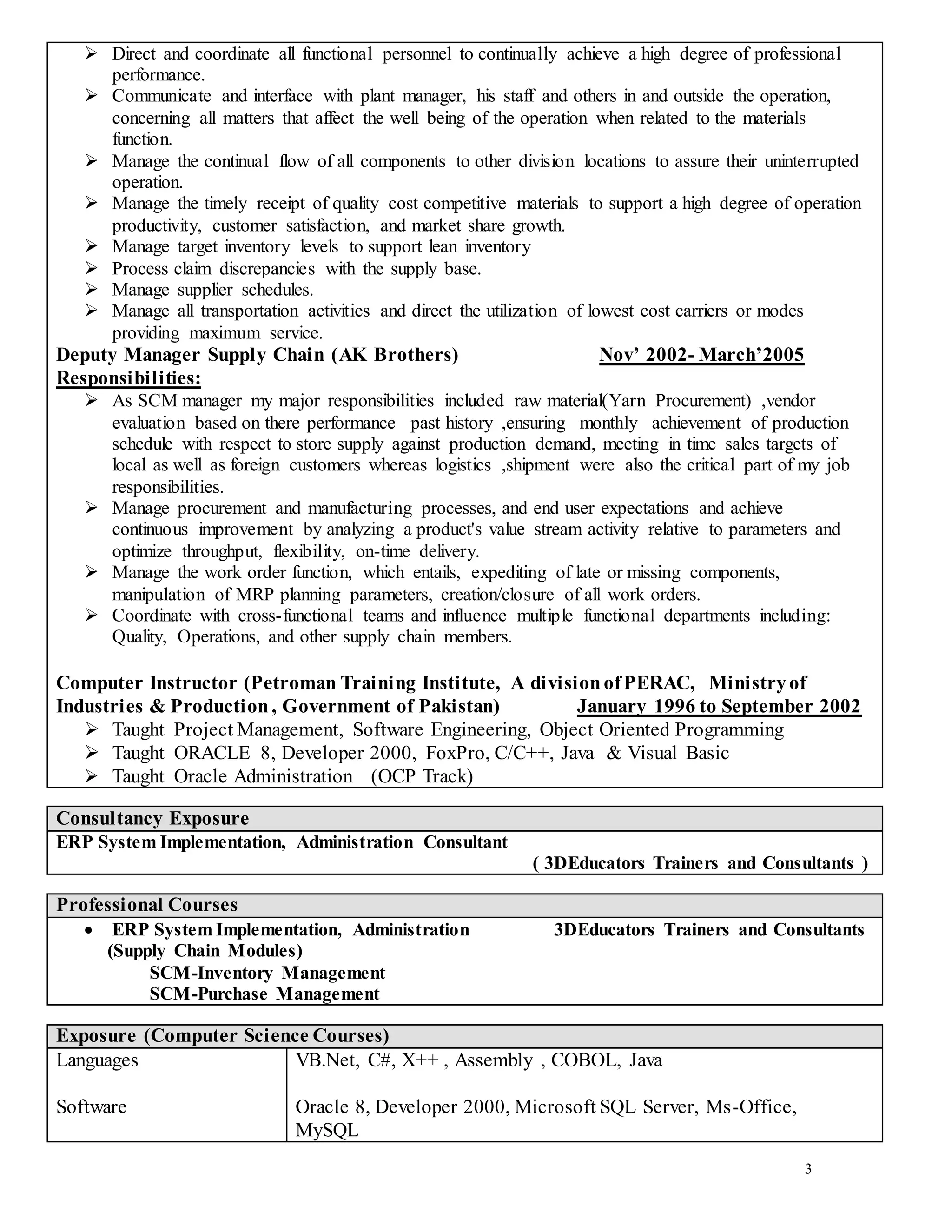 Nisar Ahmed CV | PDF