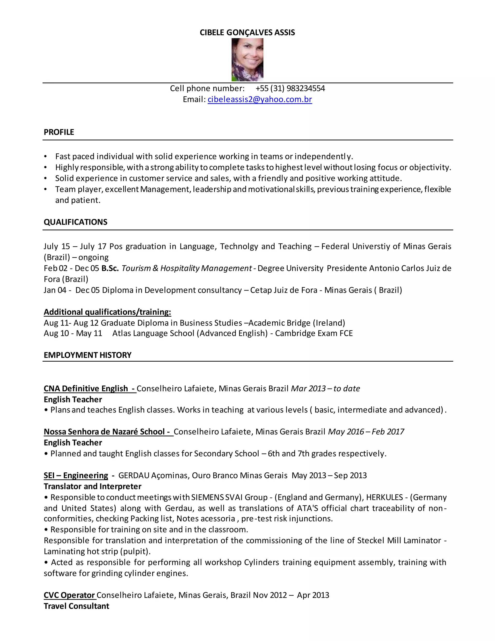 English CV CibeleAssis | PDF
